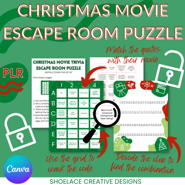 Christmas Movie Trivia Escape Room Puzzle – Shoelace Creative Designs